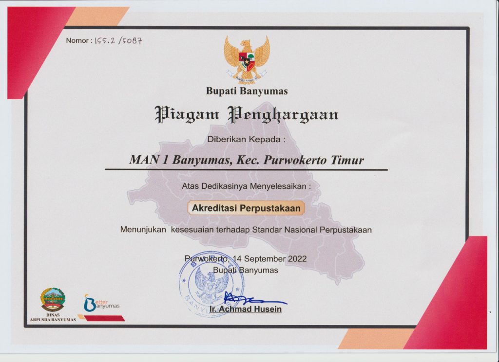 Perpustakaan MAN 1 Banyumas Telah Teakreditasi A - Madrasah Aliyah ...